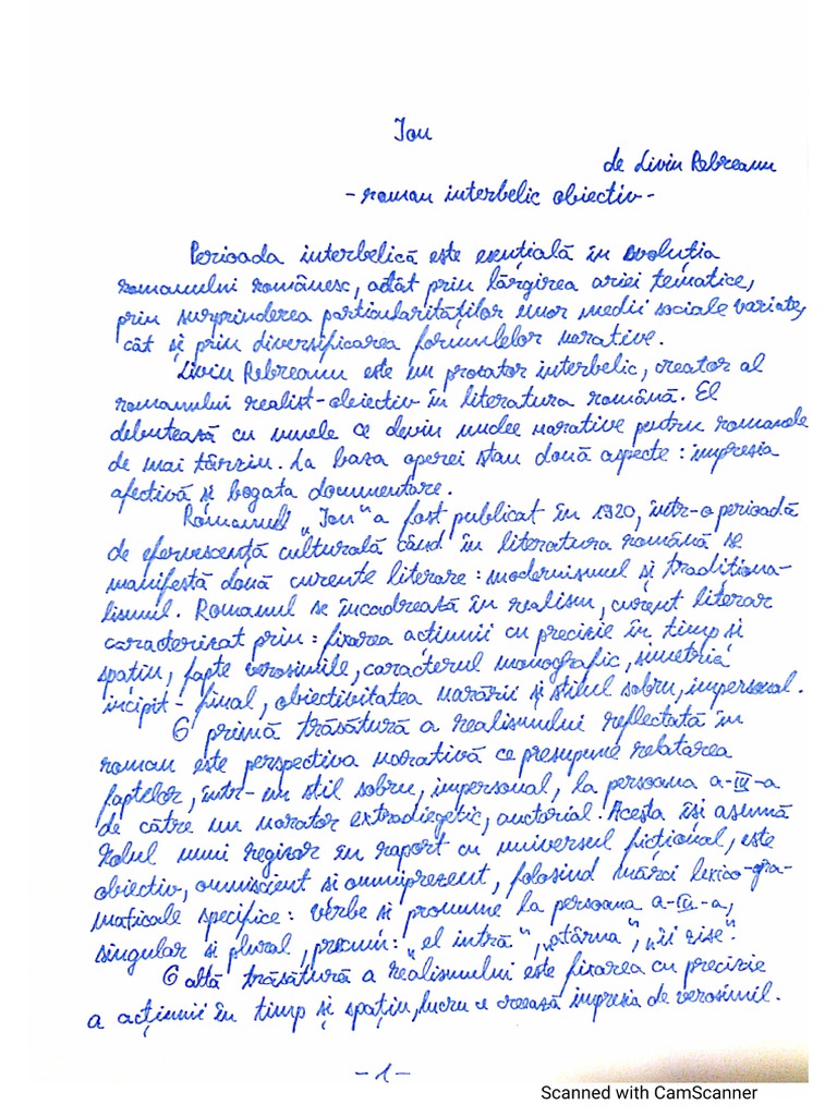 Ion" de Liviu Rebreanu - Eseu PDF | PDF