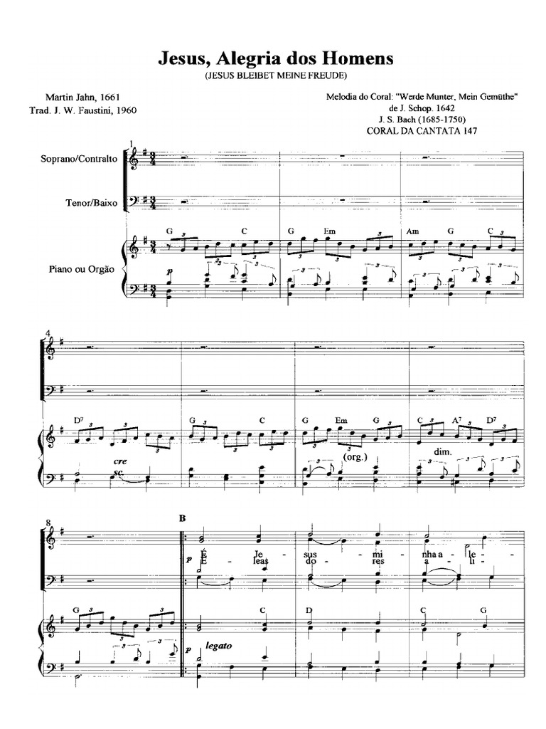 Jesus Alegria Dos Homens | PDF