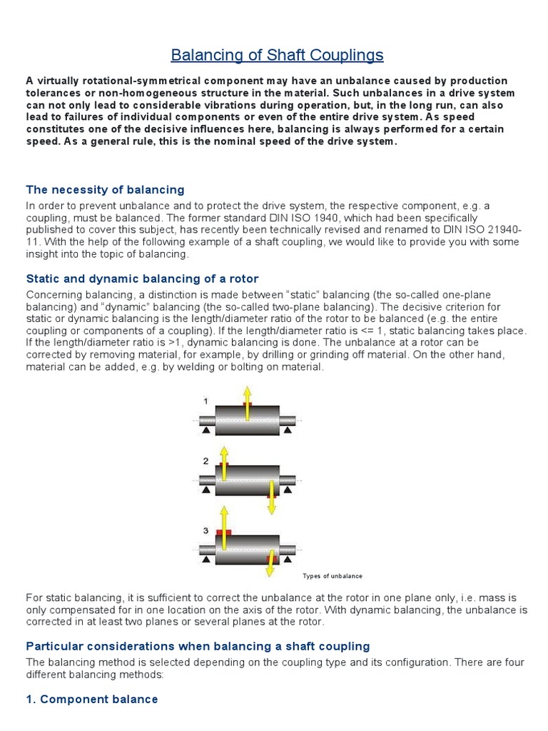Balancing of Shaft Couplings | PDF | Rotation Around A Fixed Axis ...