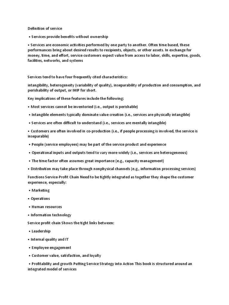Definition of Service | PDF