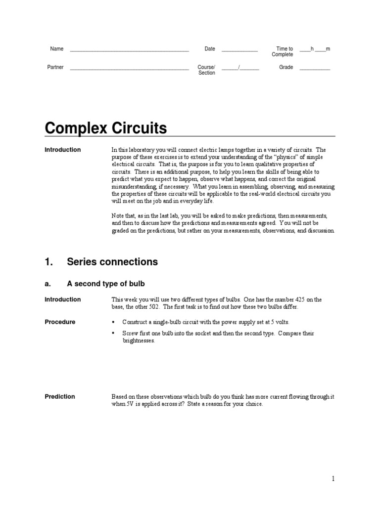 Complex Circuits 3.0 | PDF | Series And Parallel Circuits | Electrical Resistance And Conductance