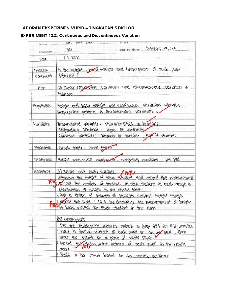 Laporan Eksperimen Murid Tingkatan 4 2020 Pdf Self Improvement