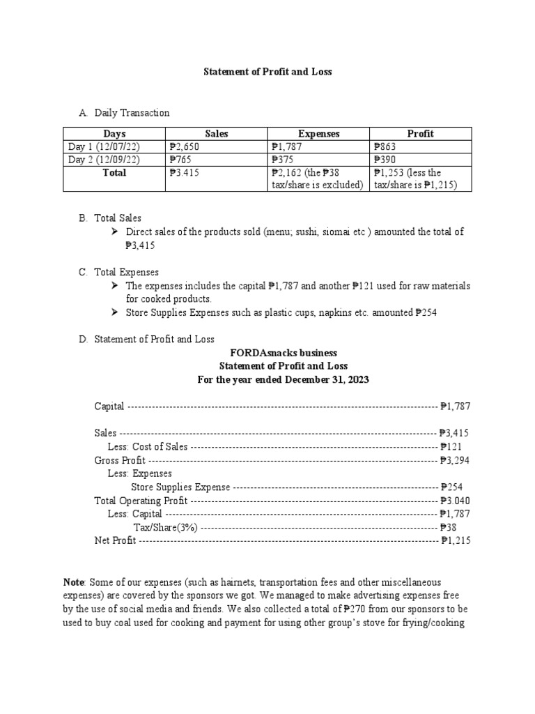 Business Math | PDF | Income Statement | Expense