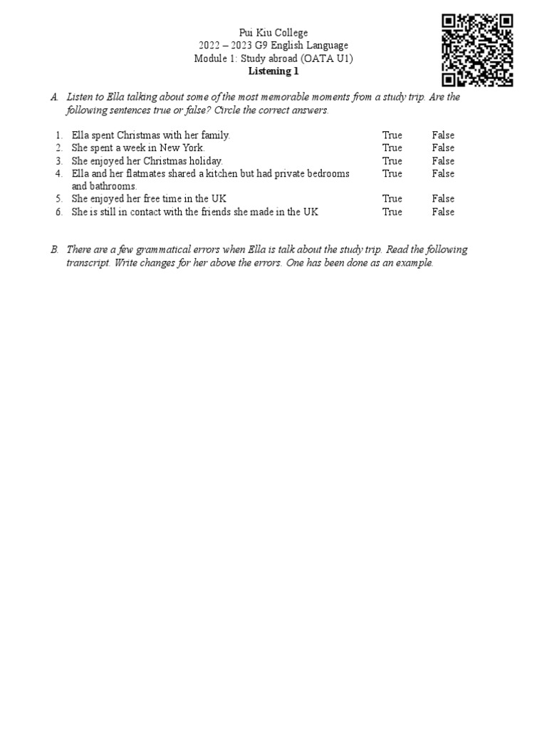 2022-23 Eng (S) G9 LIST1 Ss | PDF