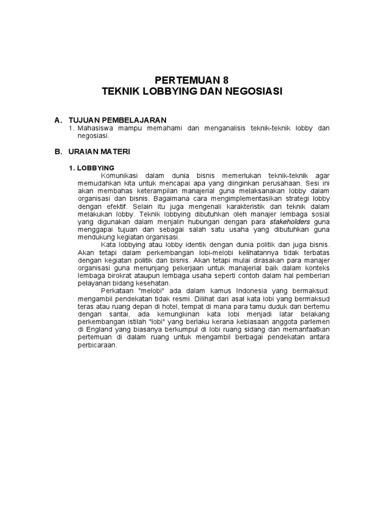 Modul Komunikasi Bisnis - Pertemuan 8 | PDF