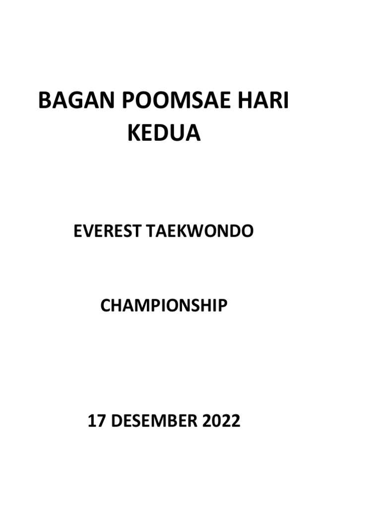 Bagan Poomsae Pemula Day 2 PDF | PDF | Combat Sports
