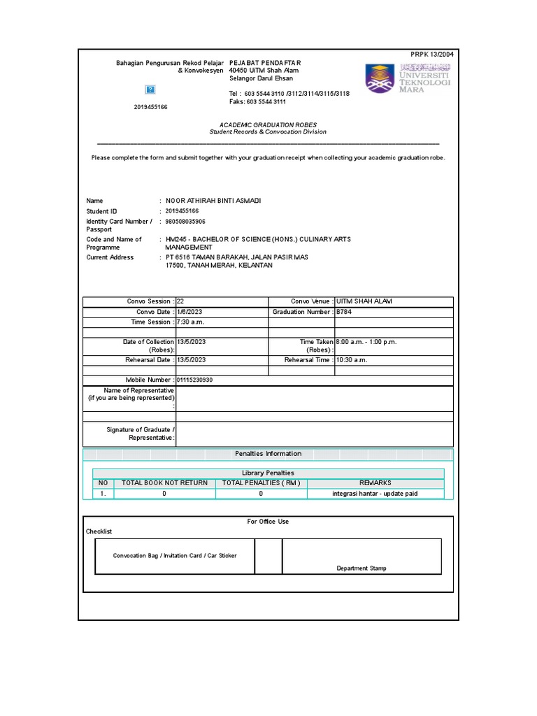 UiTM Graduation Guide & Checklist | PDF | Malaysia | Southeast Asia