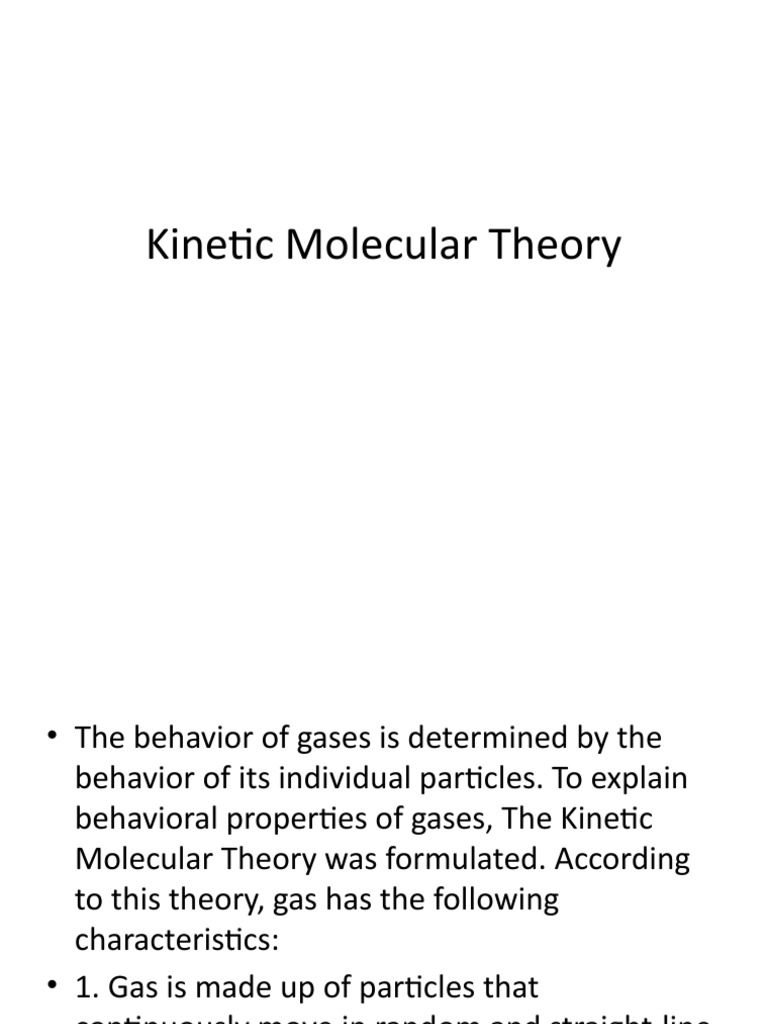Kinetic Molecular Theory | PDF