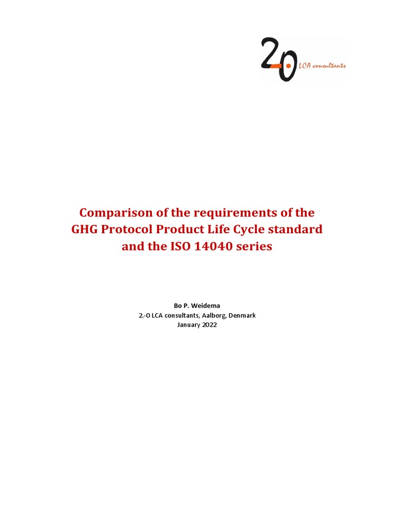 GHG Protocol vs. ISO 14040: Key Differences | PDF | Life Cycle ...