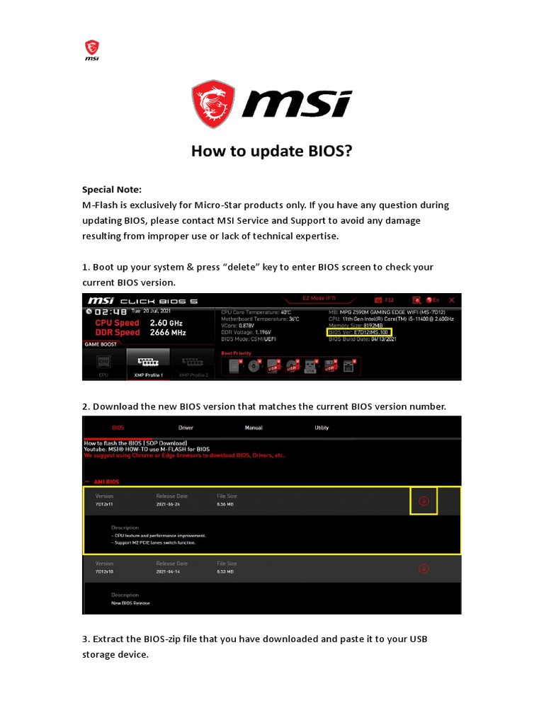 How To Flash The BIOS | PDF