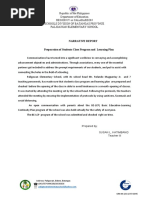 Narrative Report Classroom Observation | PDF | Teachers | Classroom