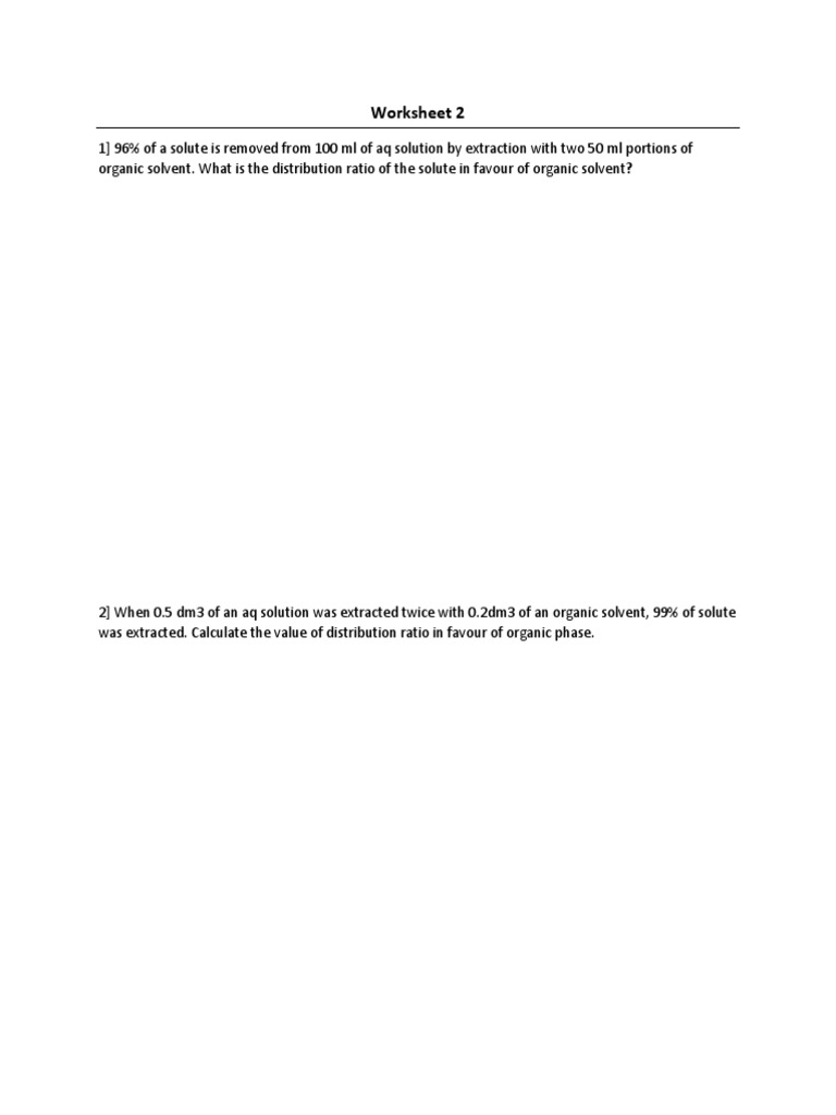 Determining Distribution Ratios and Percent Extraction from Solvent ...
