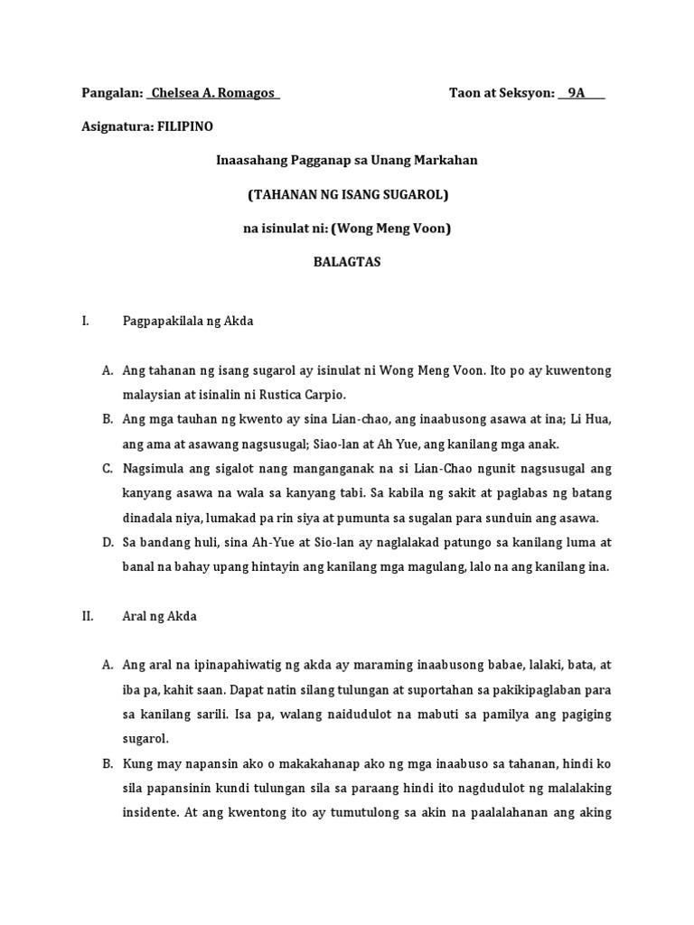 Balagtas Ni Wong Meng Voon | PDF