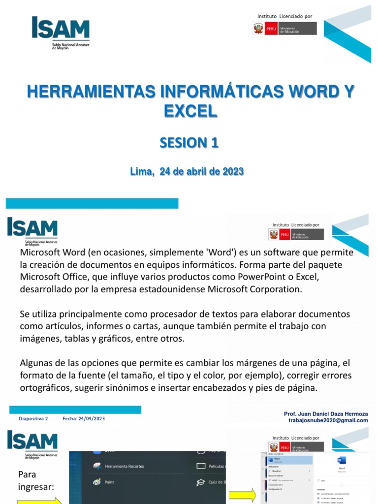 Clase 1 Uso de Herramientas Informaticas Word y Excel - PDF | Descargar gratis PDF | Microsoft ...