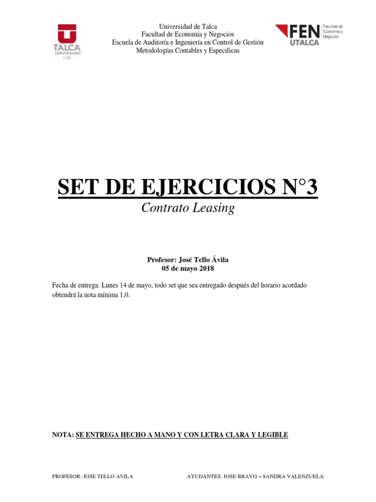 3.set de Ejercicios #3 PDF | PDF