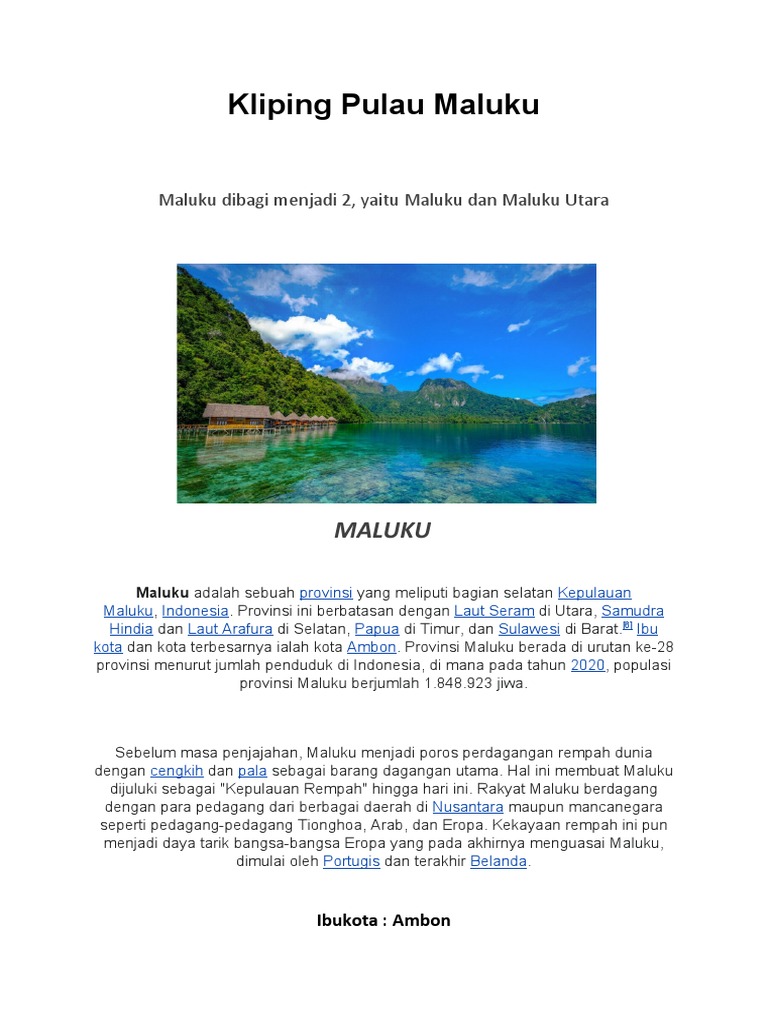 Kliping Pulau Maluku | PDF | Seni