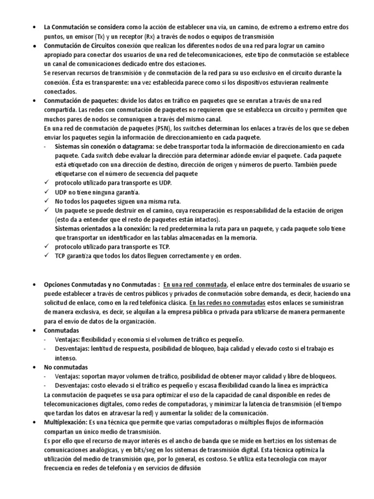 Conmutación y Multiplexación en Redes | PDF | Multiplexación por división de frecuencia ...