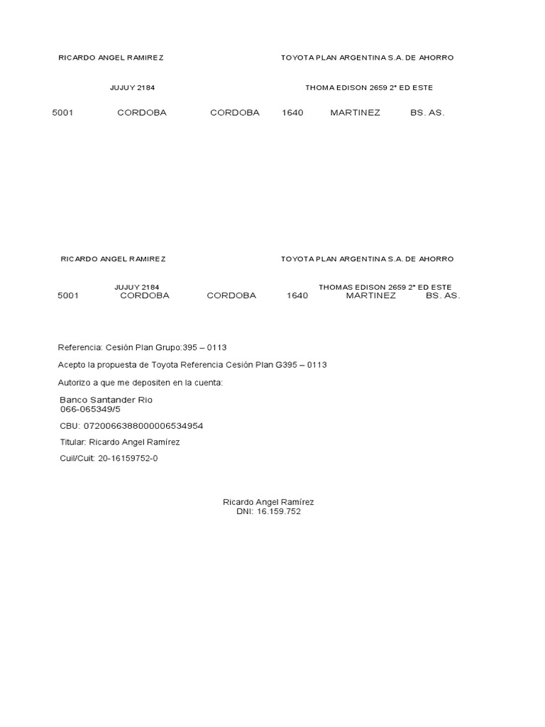 Plantilla Carta de Documento ML (1541) | PDF