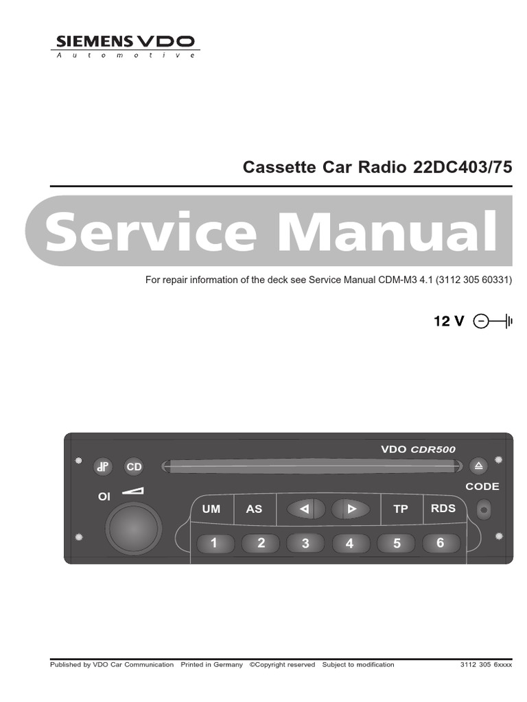 siemens-vdo_cdr500_philips_22dc403-75 | PDF | Electrostatic Discharge ...