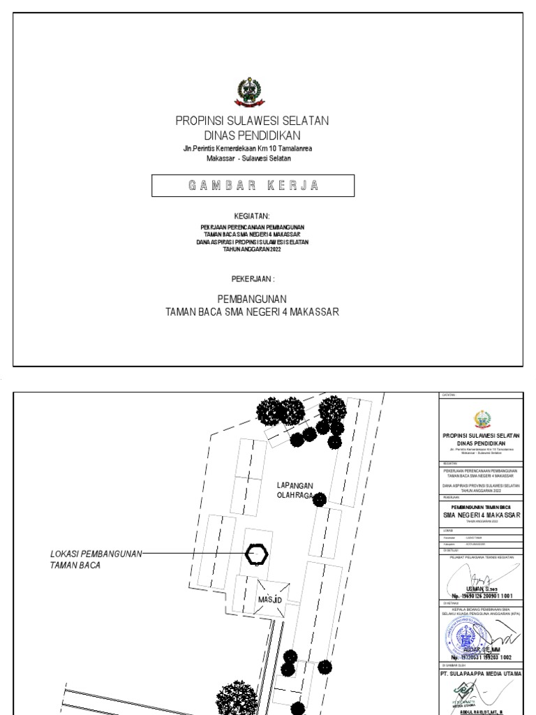 Gambar Dan Rab Pembangunan Taman Baca Sman 4 Makassar | PDF
