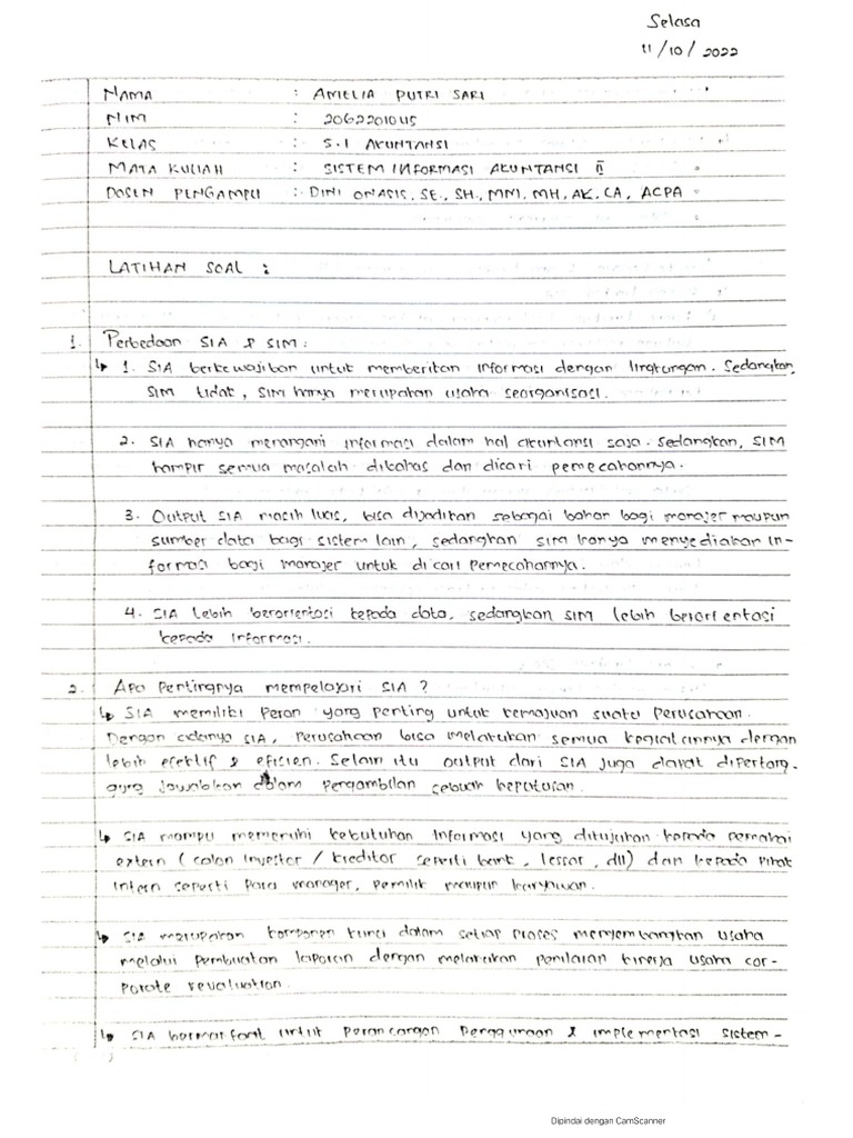 Amelia Putri Sari (2062201045) Sia Ii | PDF