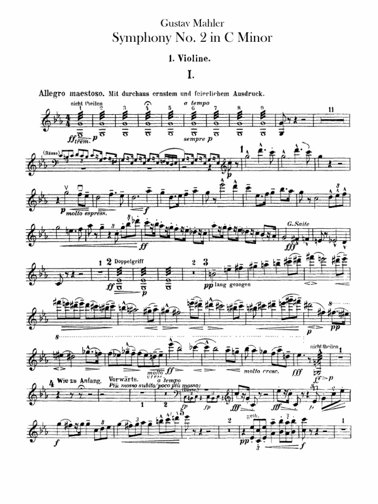 Mahler 2nd Symphony Violin1 PDF | PDF