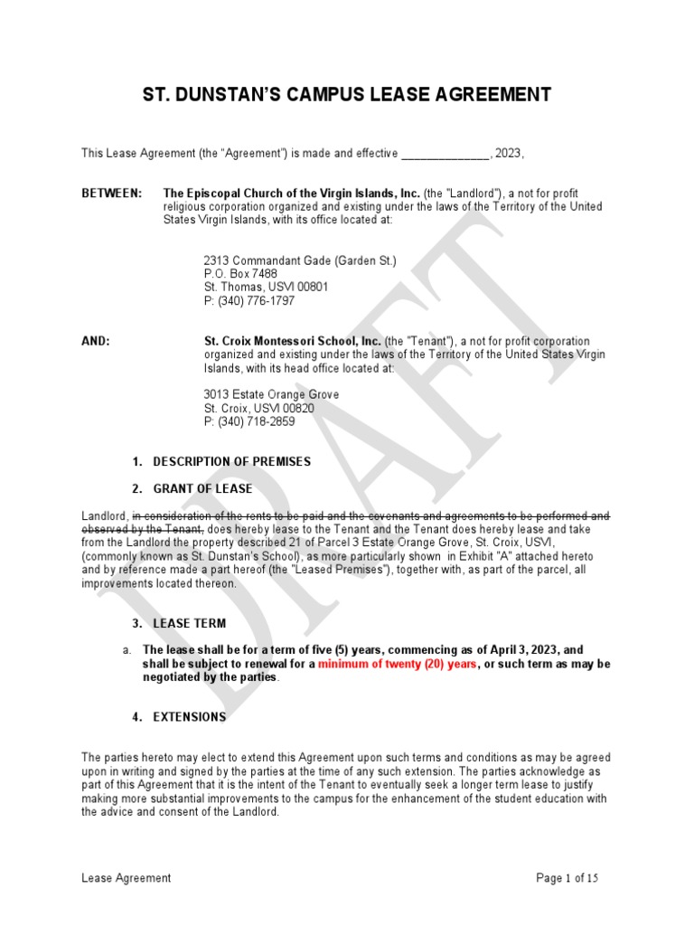 Lease Agreement draft[13782] | PDF | Leasehold Estate | Lease
