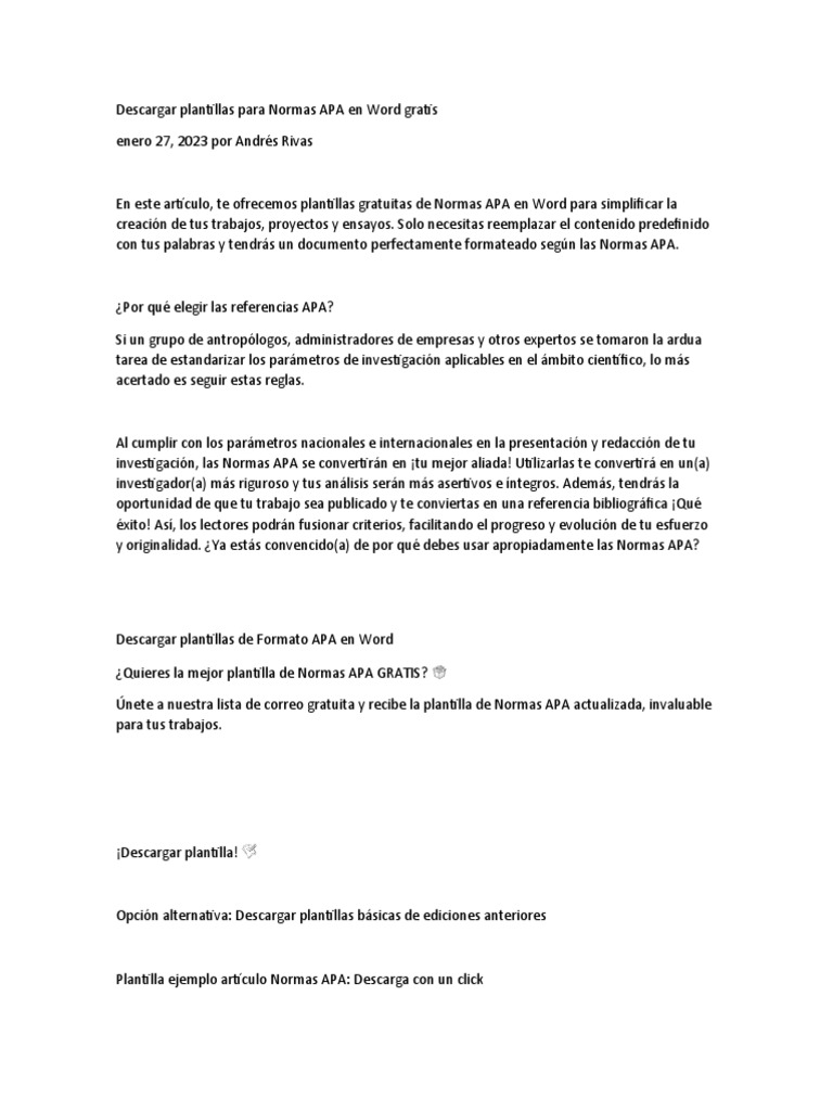Plantillas gratuitas APA en Word | PDF | Crecimiento personal y profesional