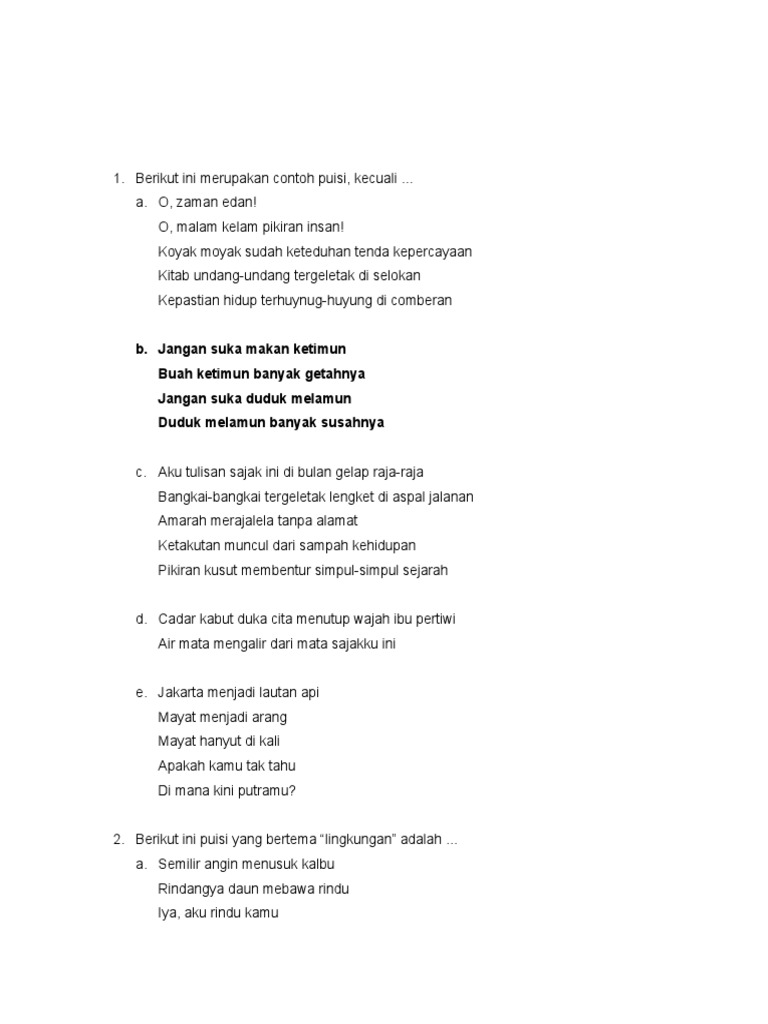 Tema Kesedihan dalam Puisi | PDF | Puisi