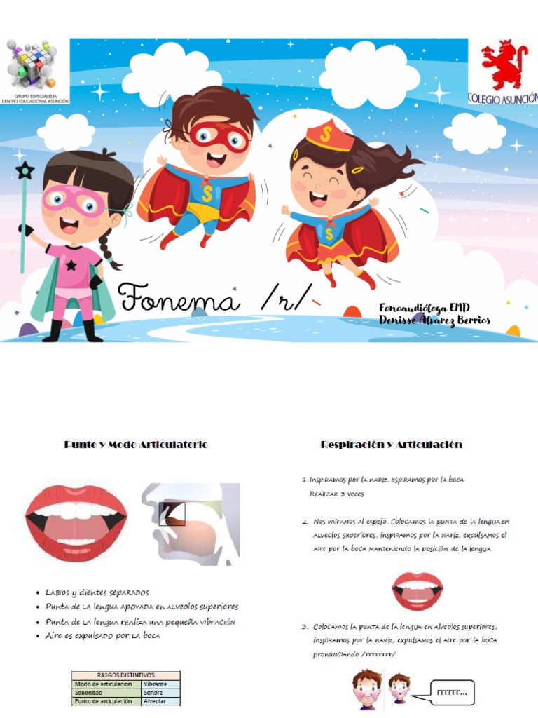 Actividades sobre el fonema /r/ | PDF | Artes del Lenguaje y Comunicación