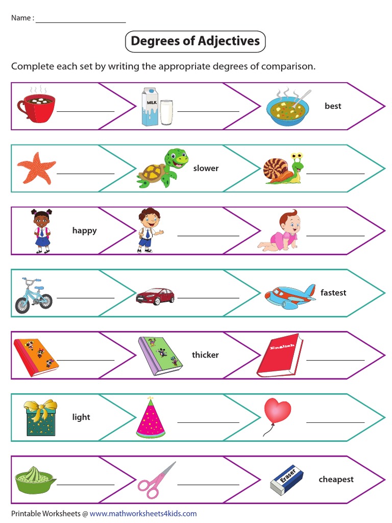 Degree of Adjectives Activityno.1 PDF | PDF