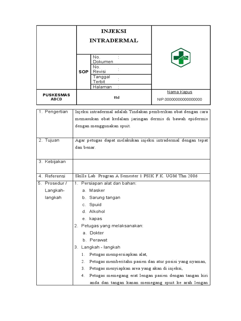 Sop-Injeksi Ic | PDF