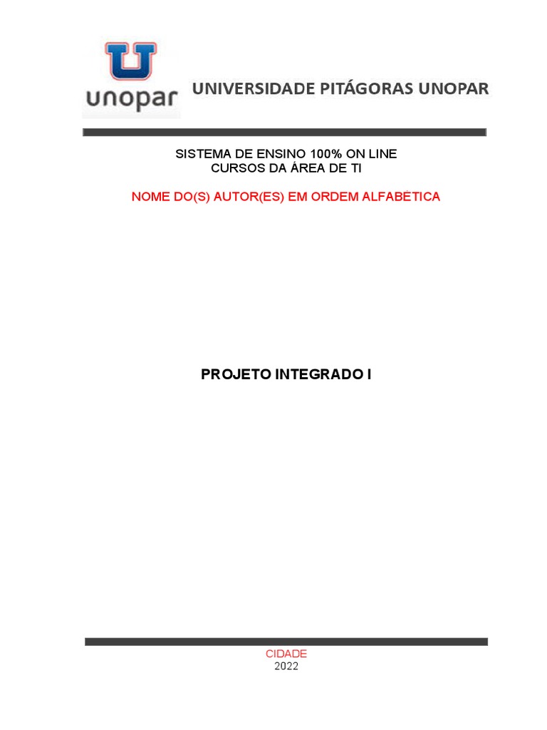 Projeto-Integrado III Analise e Desenvolvimento de Sistemas Ti | PDF | Modelo relacional ...