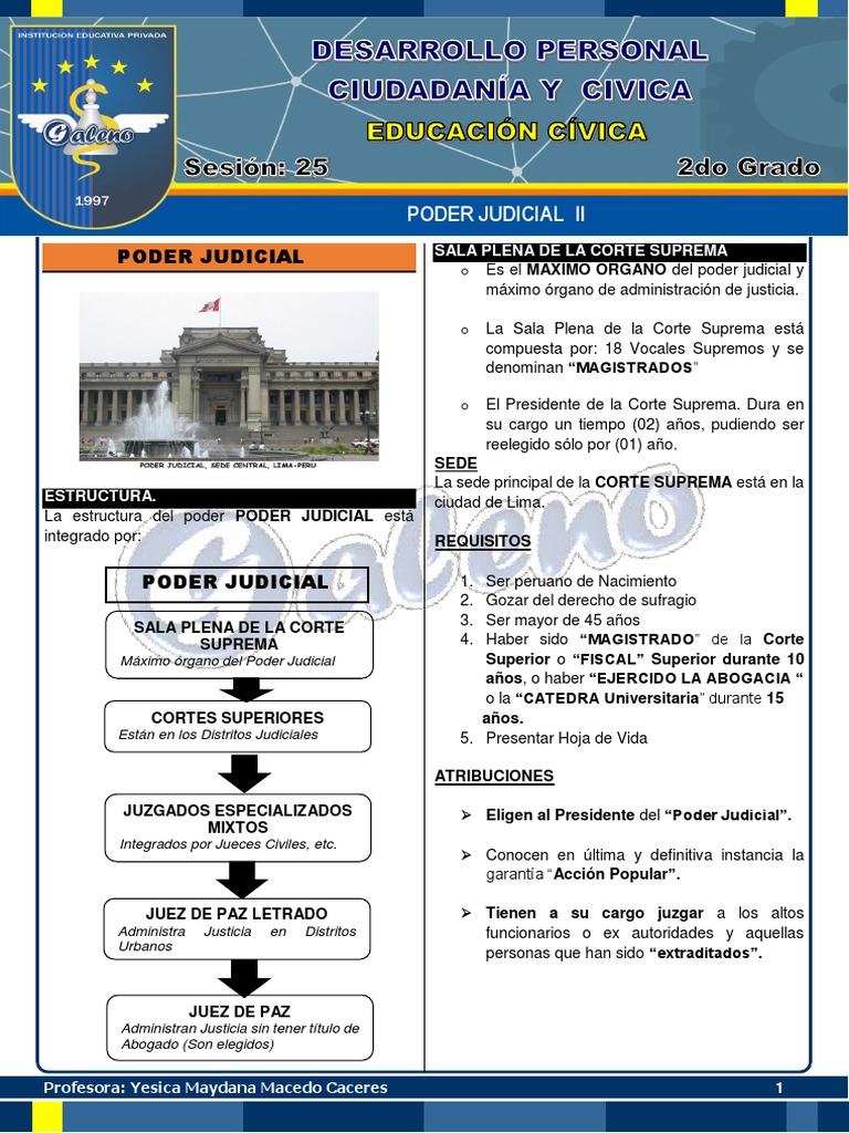 Estructura y funciones del Poder Judicial en el Perú | PDF ...