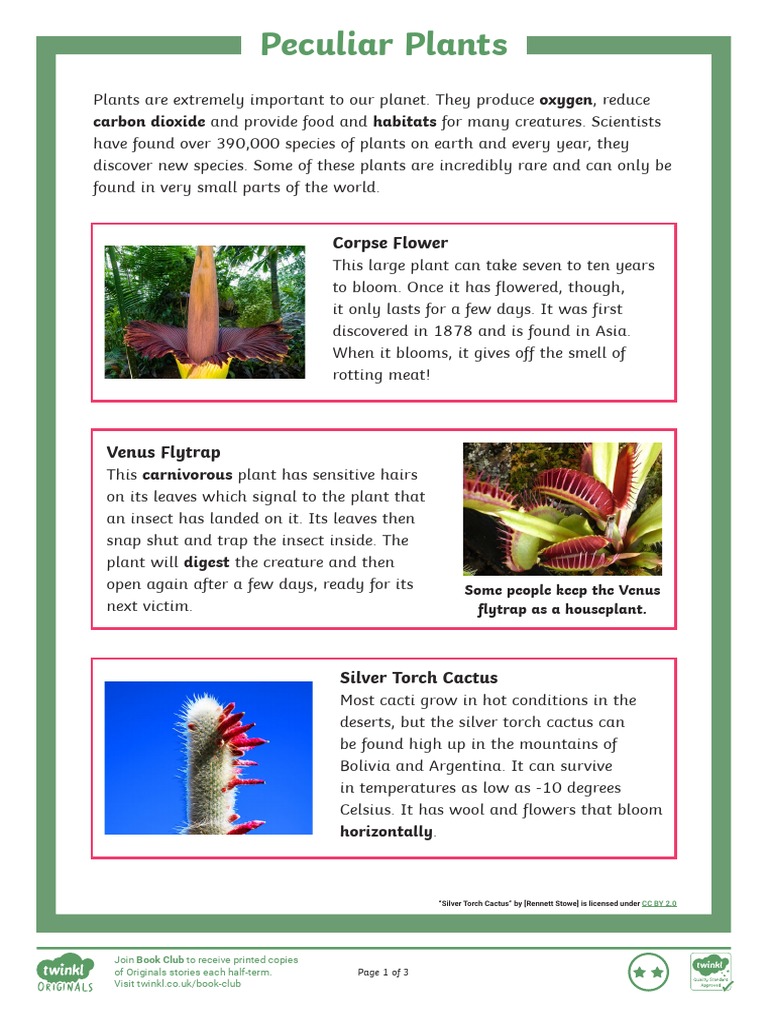 Percy Poll's Peculiar Plants Guide | PDF | Plants | Habitat