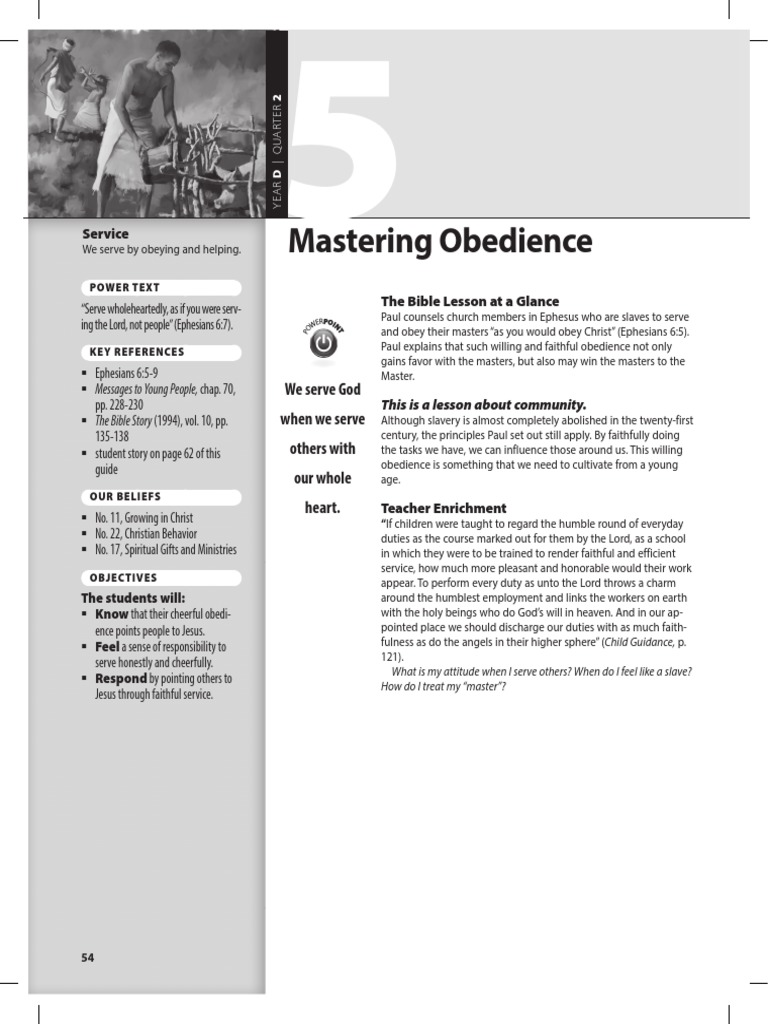 Mastering Obedience: Service | PDF | Paul The Apostle | Jesus