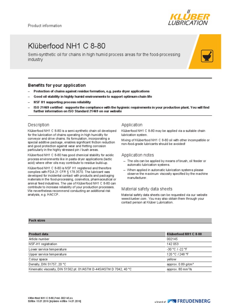 kluberfood nh1 c8-80 | PDF