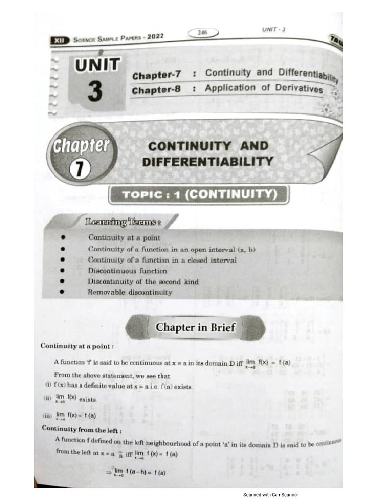 Continuity and Differentiability tbw.0df PDF | PDF