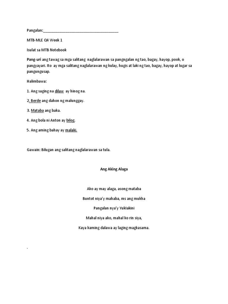 Activity MTB Q4 Week 1 | PDF