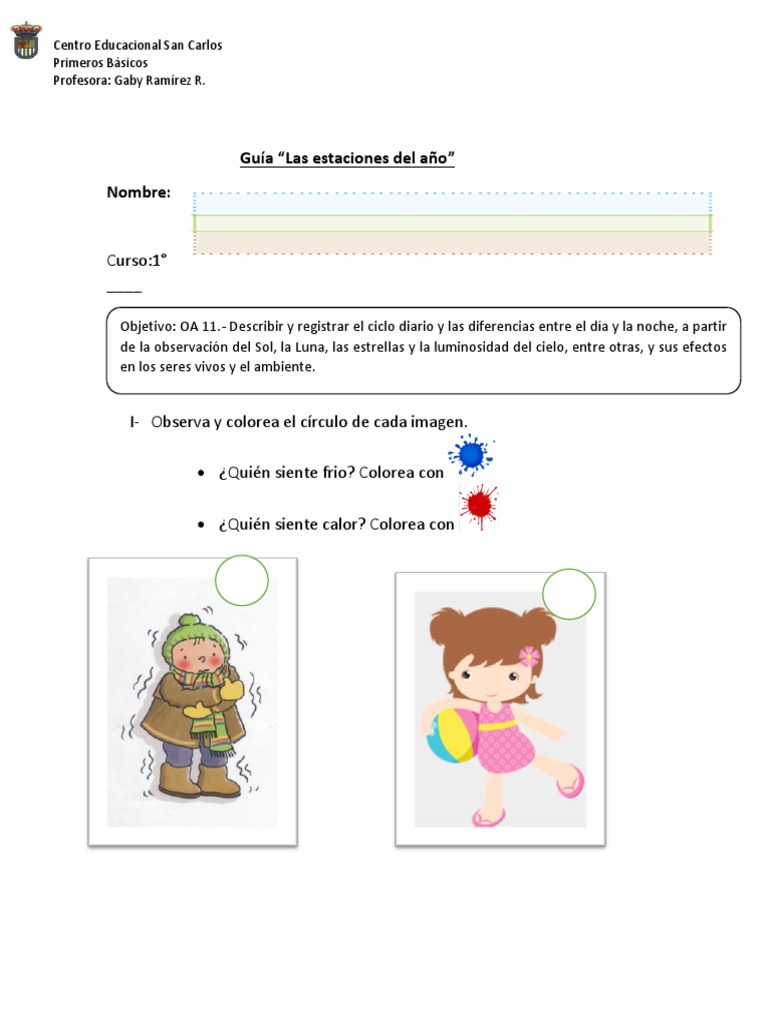 1°-Basico-Ciencias-Naturales-Estaciones-del-ano.pdf | PDF