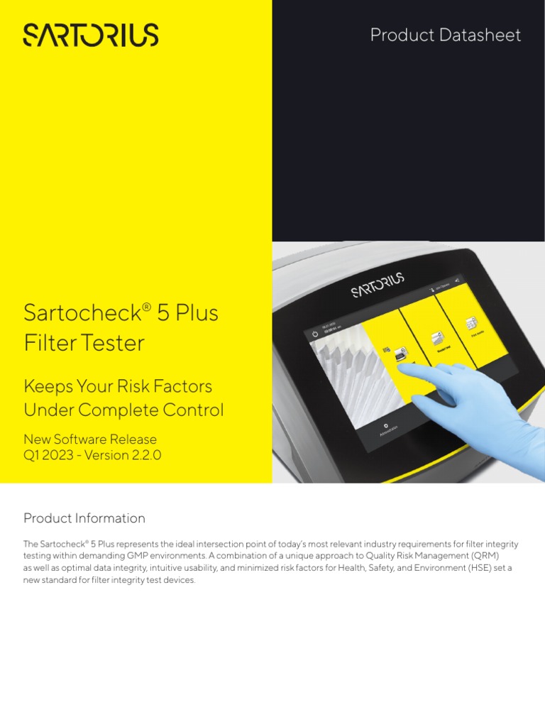 Sartocheck 5 Plus Filter Datasheet en B Spi2020 Sartorius Data | PDF ...