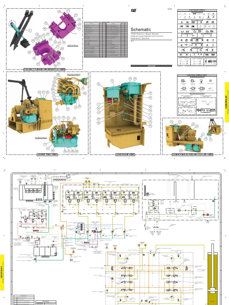 Crowd Cylinder and Manifold View: 7495 Electric Rope Shovel Hydraulic ...