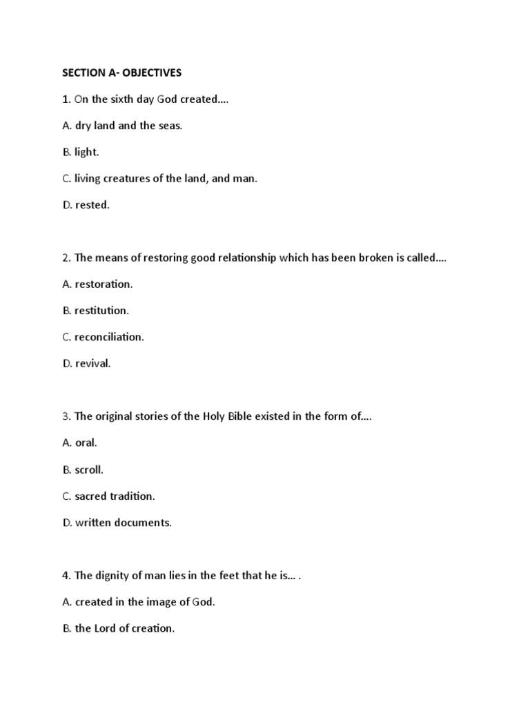 JSS 3 WAEC QUESTIONS FOR ERIs | PDF | Jesus | John The Baptist