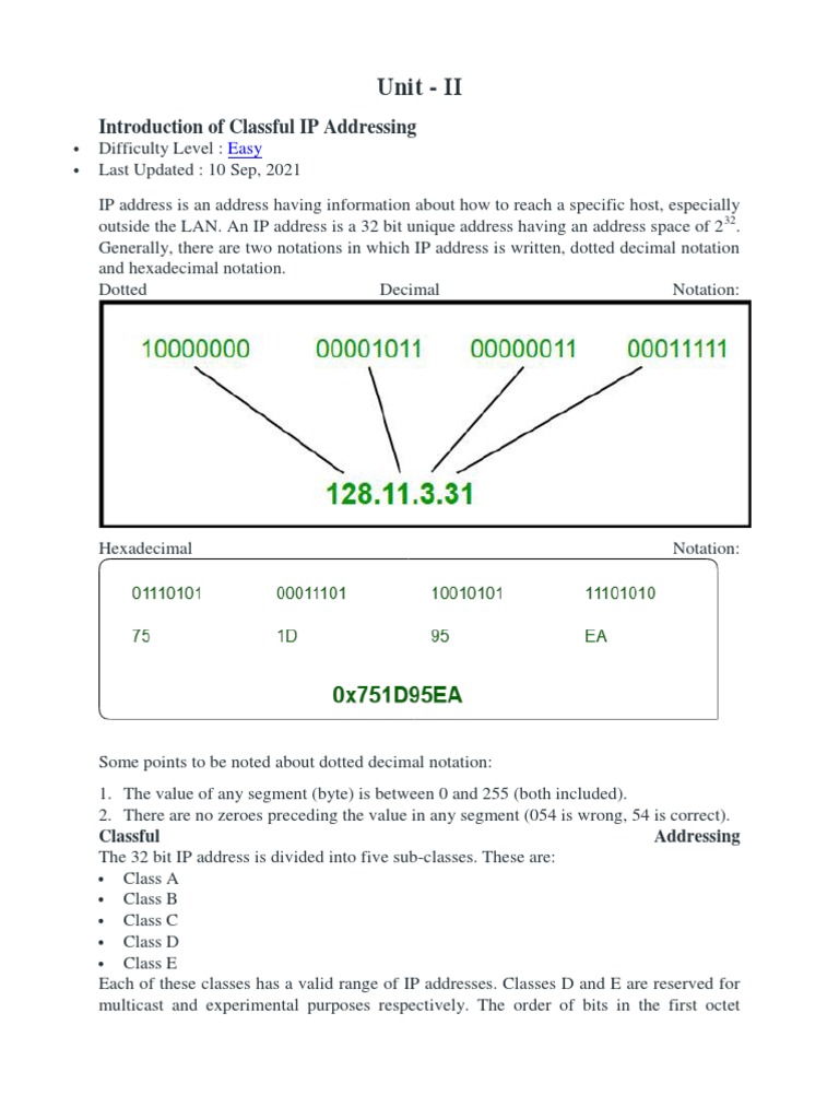 Unit-2 Notes | PDF | Ip Address | Computer Network