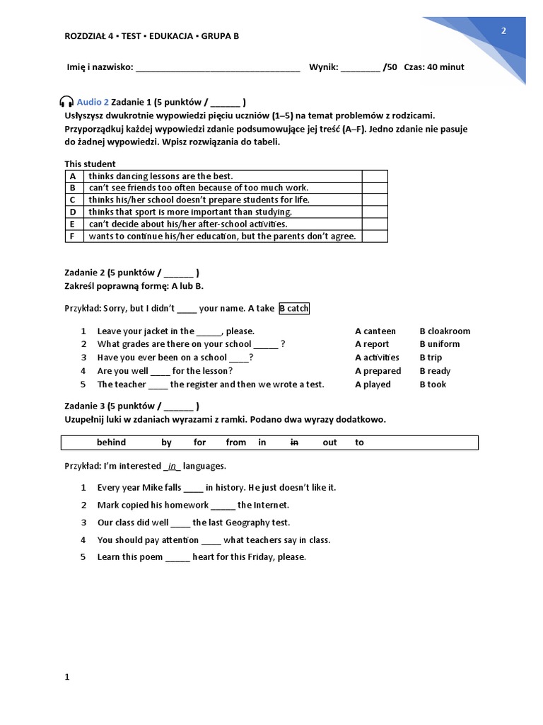 REP8_UNIT 4 TEST_B | PDF
