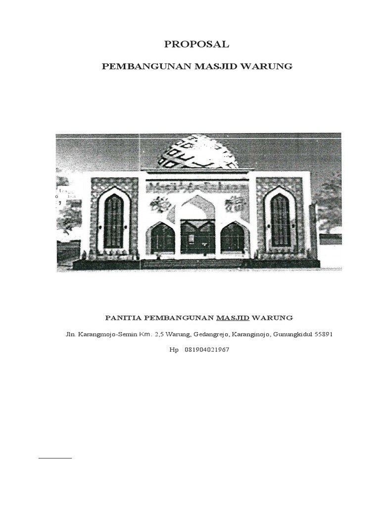 Proposal Pembangunan Masjid Warung Gedangrejo | PDF