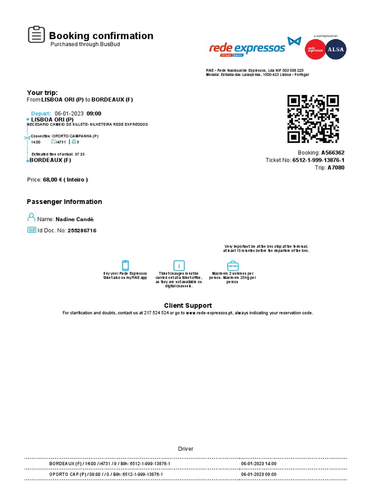 Bus Ticket Confirmation | PDF | Transport | Public Transport