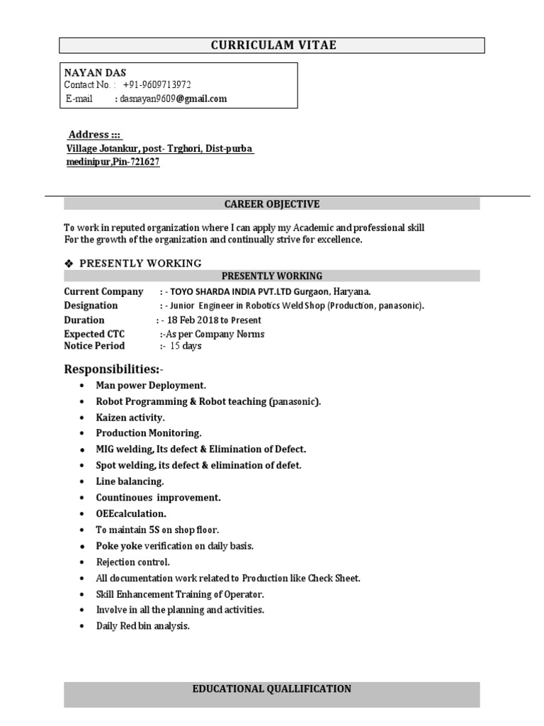 Nayan Das Offical CV | PDF | Career & Growth