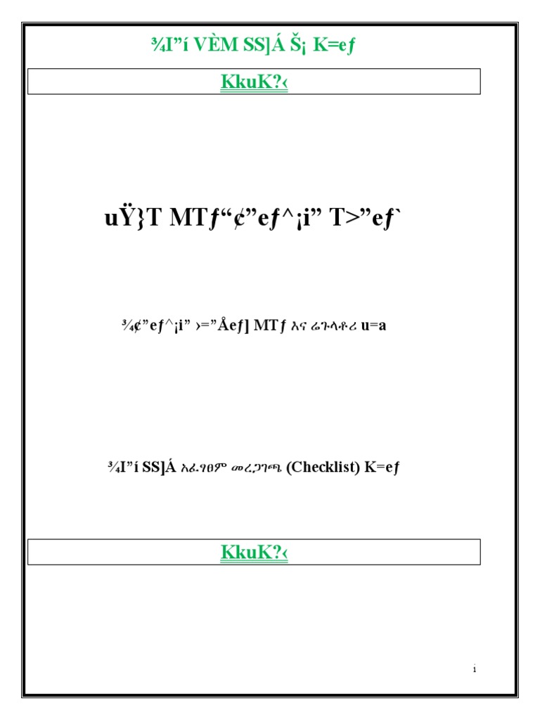 Building Dire. Check List KEBELE | PDF