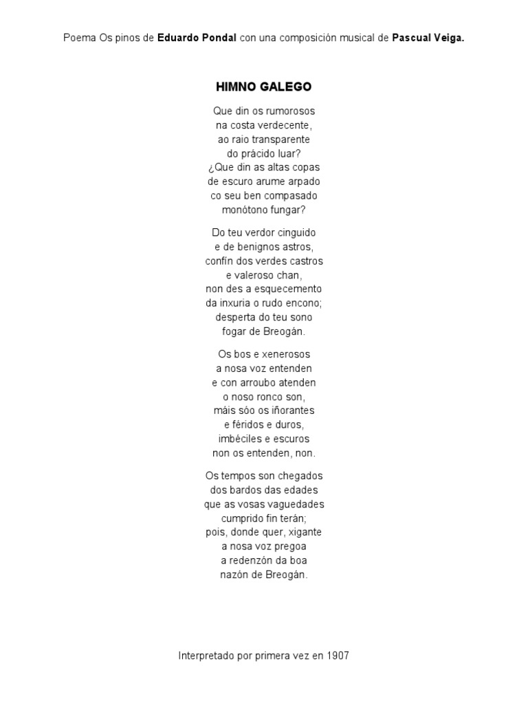 Himno Galego | PDF
